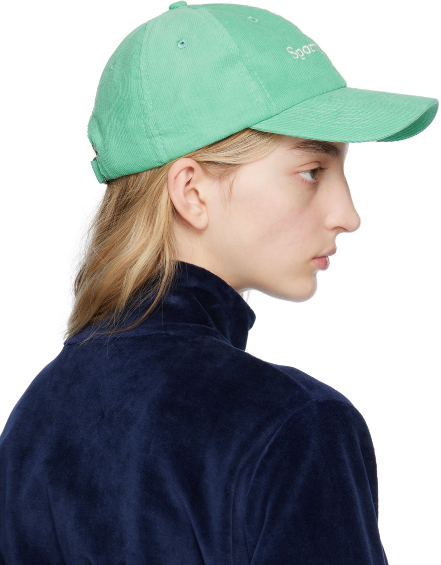 Sporty & Rich Green Serif Logo Cap Sporty & Rich