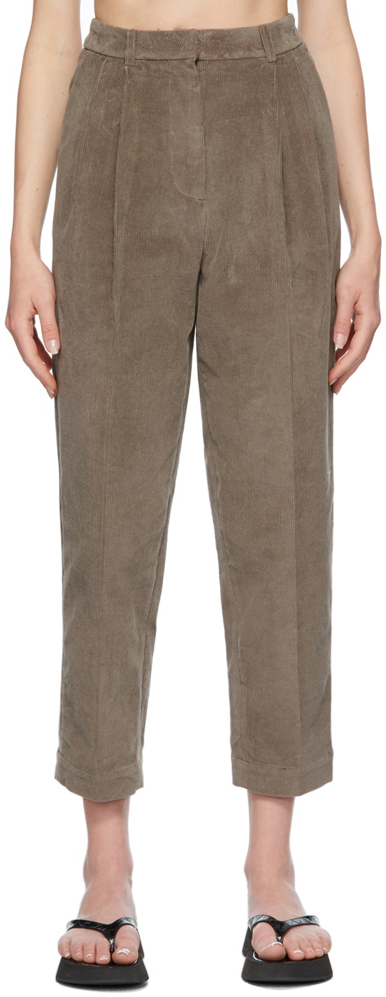 Nothing Written SSENSE Exclusive Taupe Corduroy Genet Trousers NOTHING WRITTEN