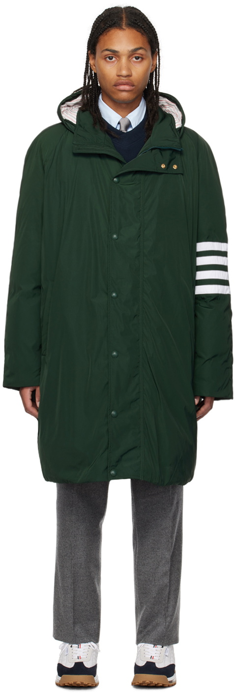Thom Browne Green 4-Bar Coat Thom Browne