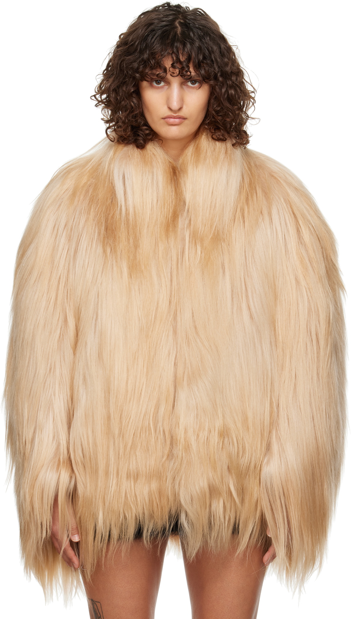 Marni Pink Long Hair Short Faux-Fur Jacket Marni