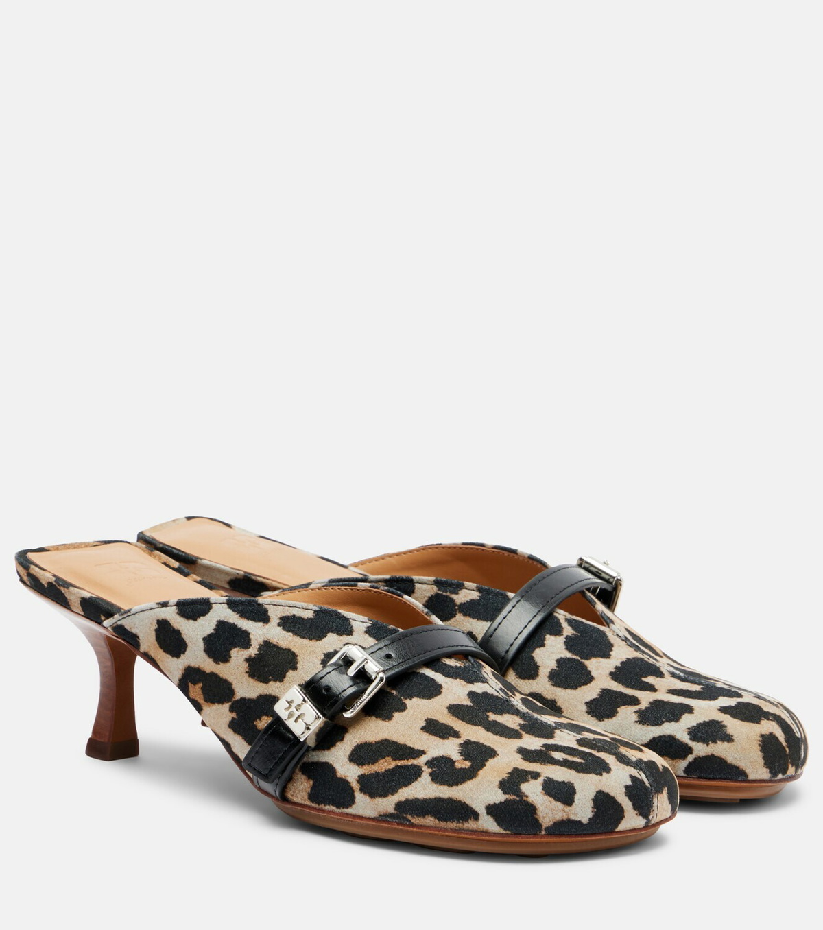 Ganni Sue printed denim mules GANNI