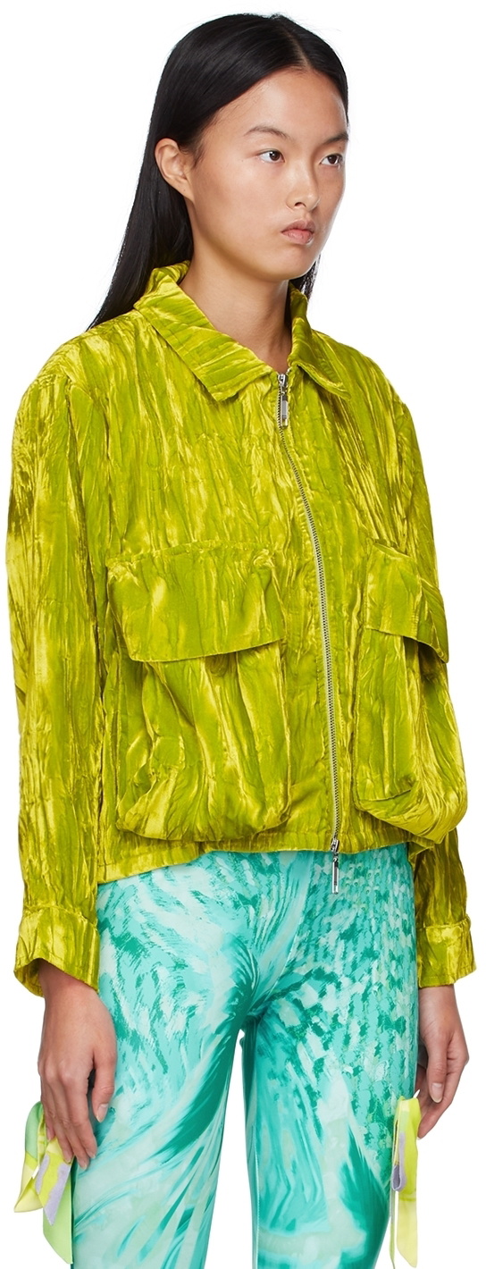 Collina Strada Green Acetate Jacket Collina Strada