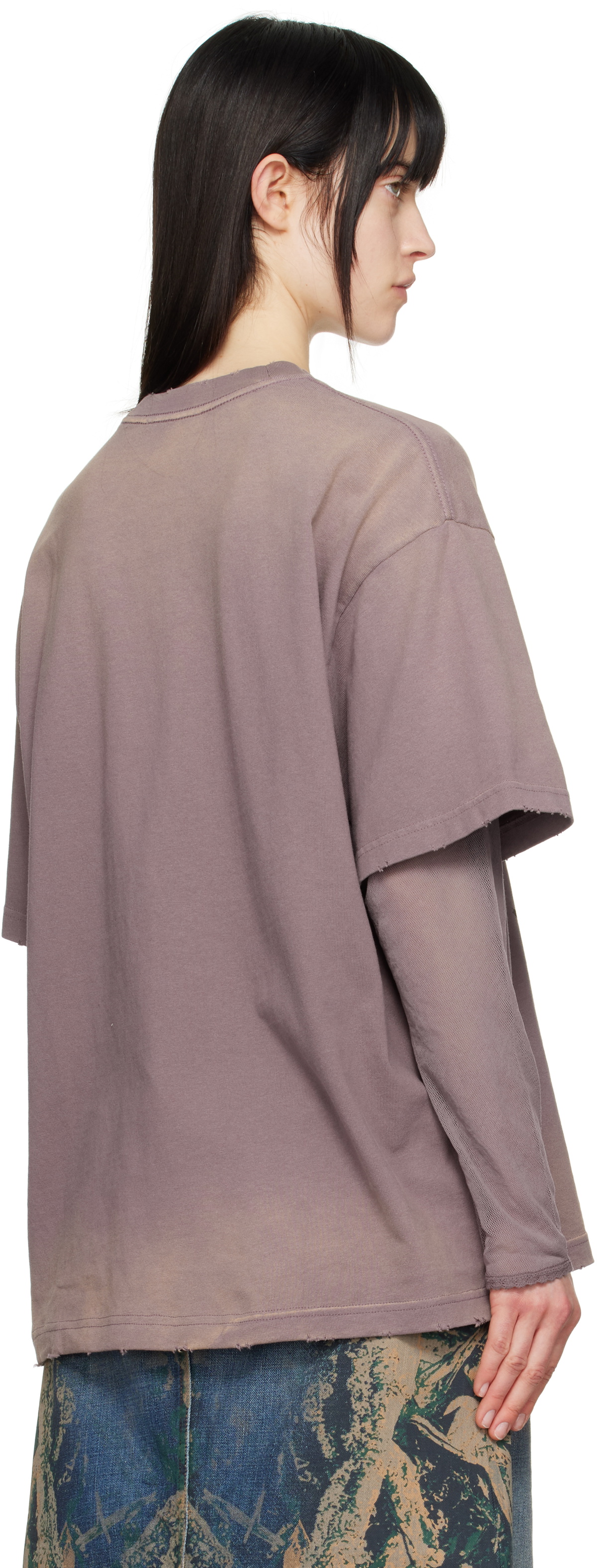 Acne Studios Purple Layered Print T-shirt Acne Studios