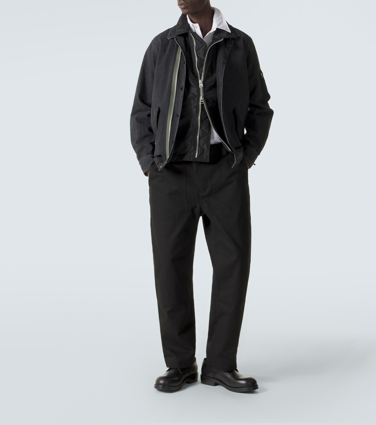 Sacai Twill-trimmed denim blouson jacket Sacai