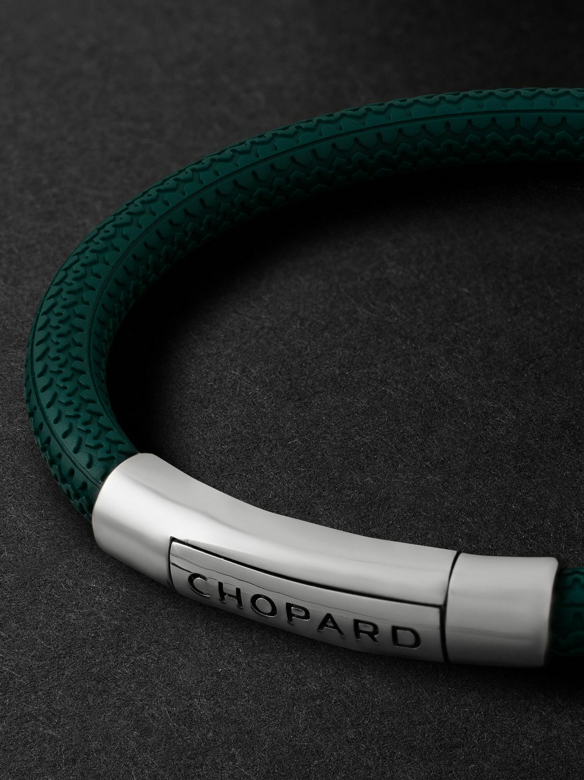 Chopard - Classic Racing Rubber and Silver-Tone Bracelet Chopard