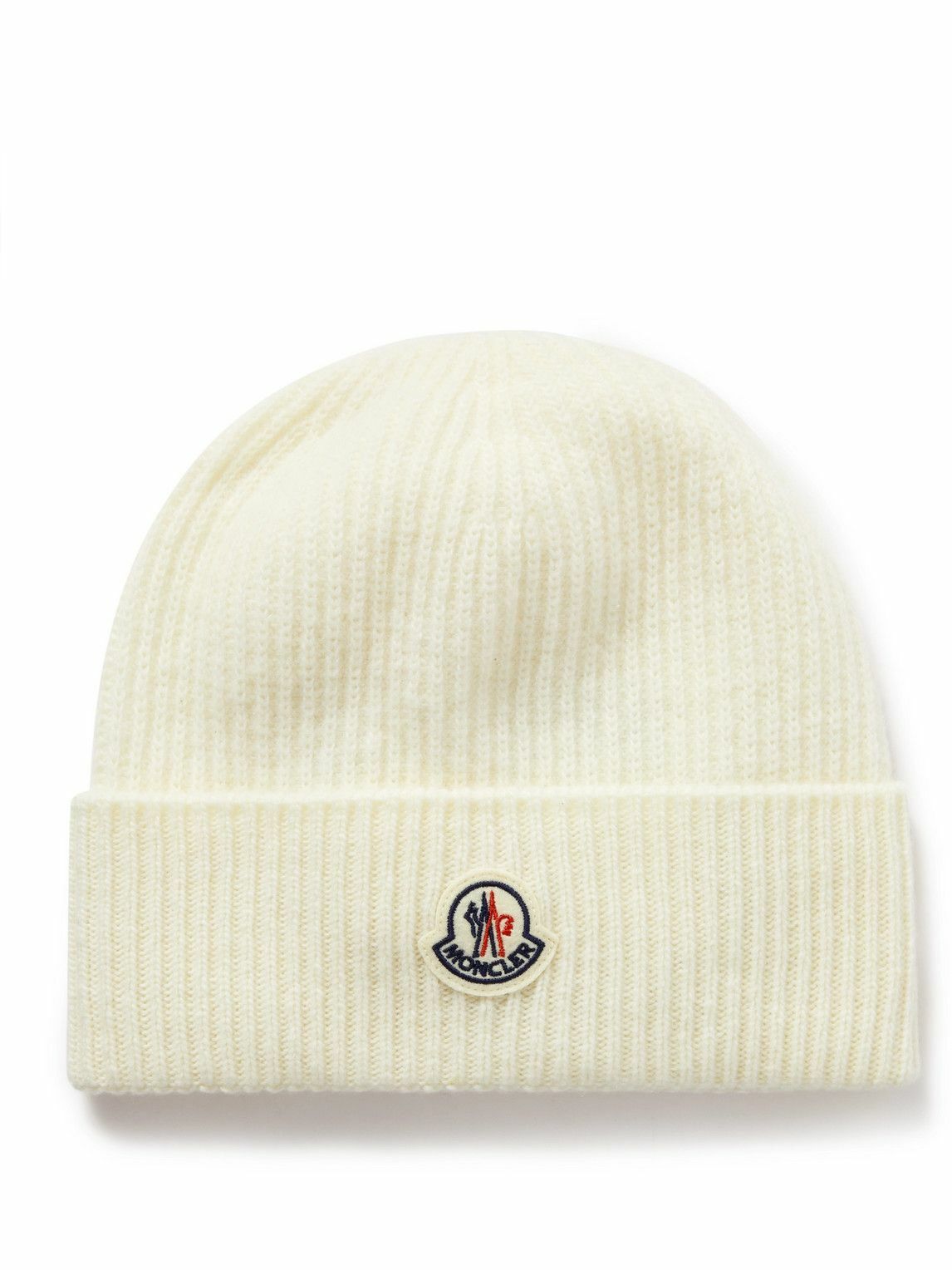 Moncler - Appliquéd Ribbed Virgin Wool and Cashmere-Blend Beanie Moncler