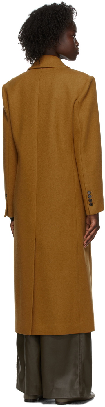 DRAE Tan Wool Side Button Coat DRAE