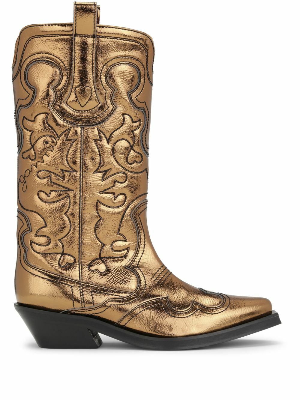 GANNI - Embroidered Western Boots GANNI