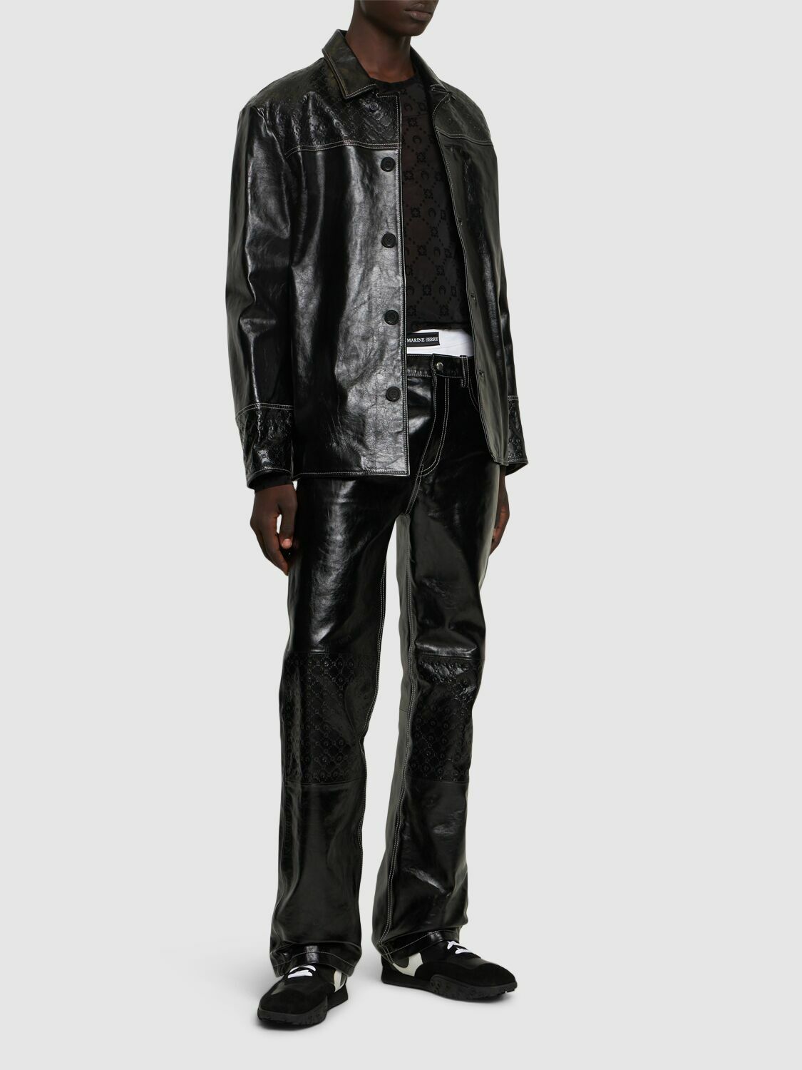MARINE SERRE Moon Leather Jacket Marine Serre