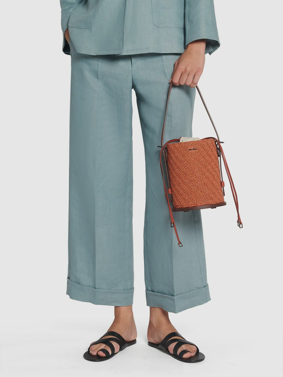 MAX MARA - Bucket Raffia Effect Shoulder Bag Max Mara