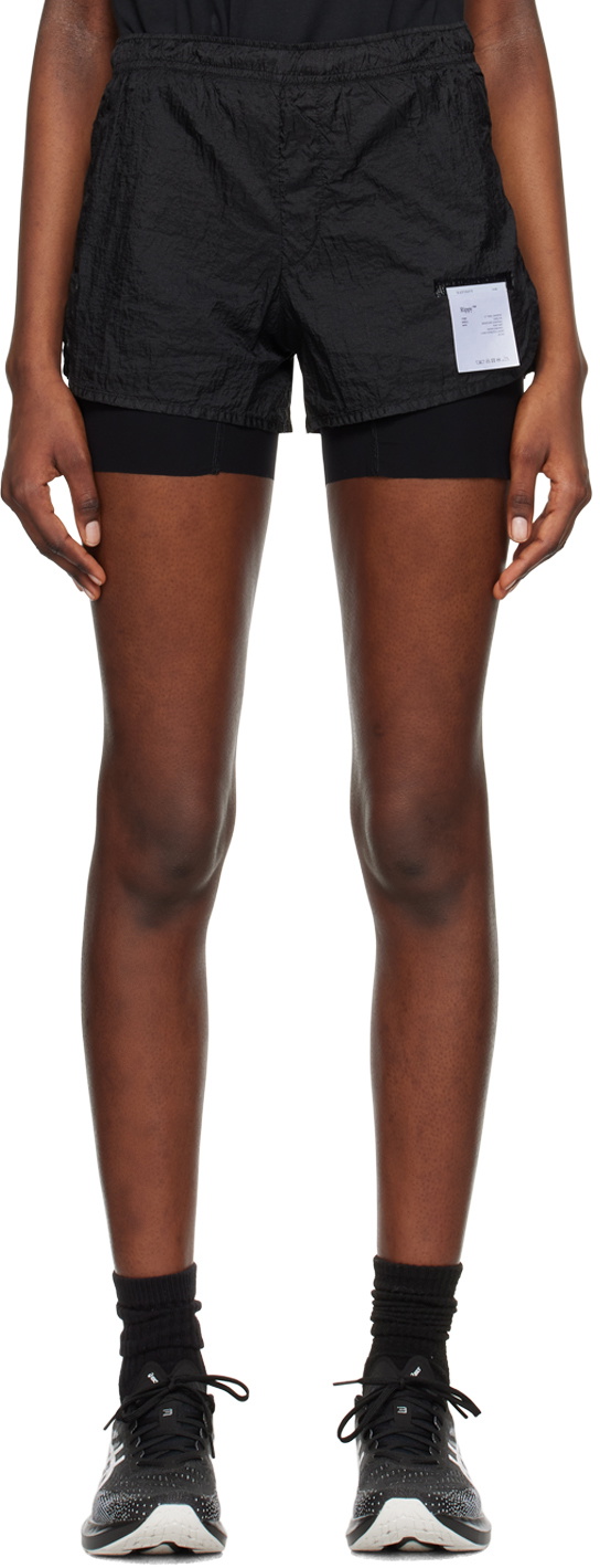 Satisfy Black Trail Shorts Satisfy