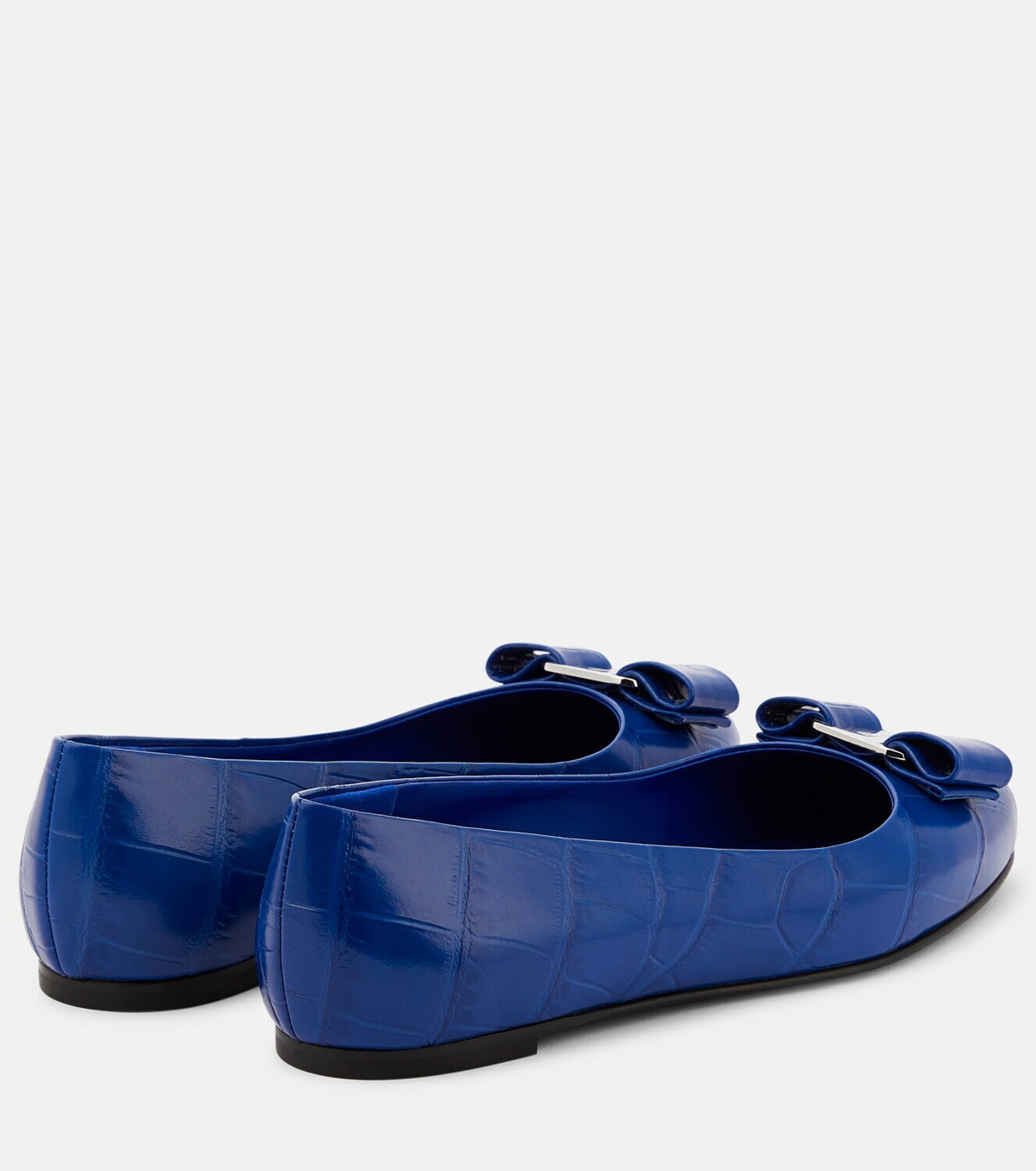 Ferragamo Vara Bow croc-effect leather ballet flats Salvatore Ferragamo