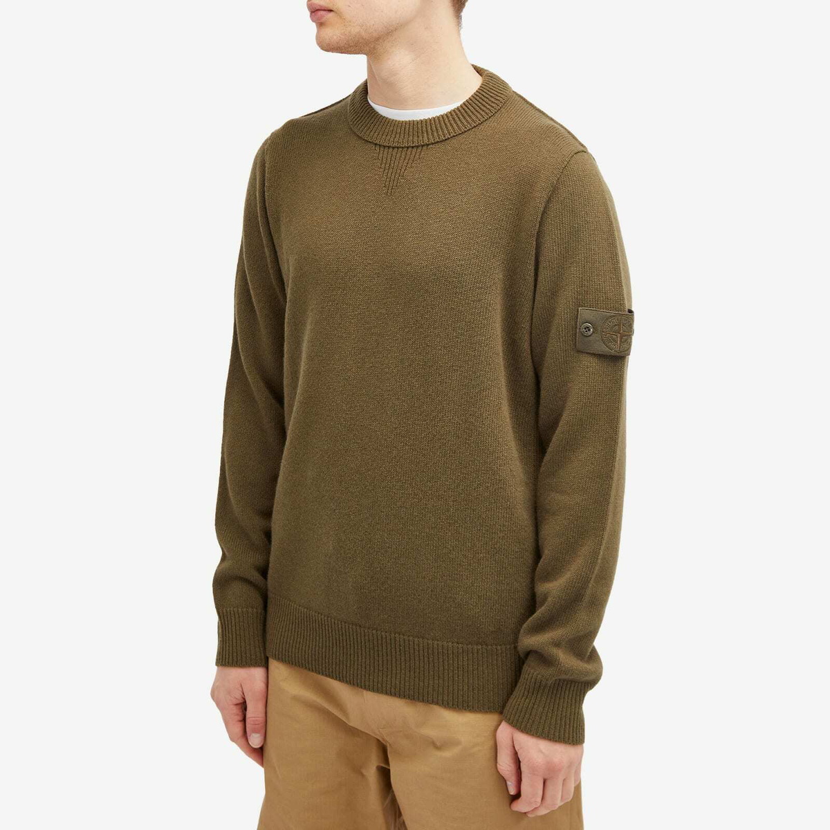Stone Island Men's Ghost Crew Neck Jumper in Military Green Stone Island
