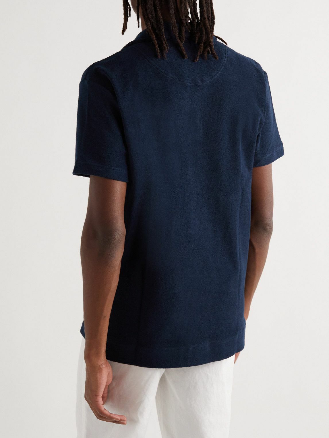 OAS - Cotton-Terry Polo Shirt - Blue OAS