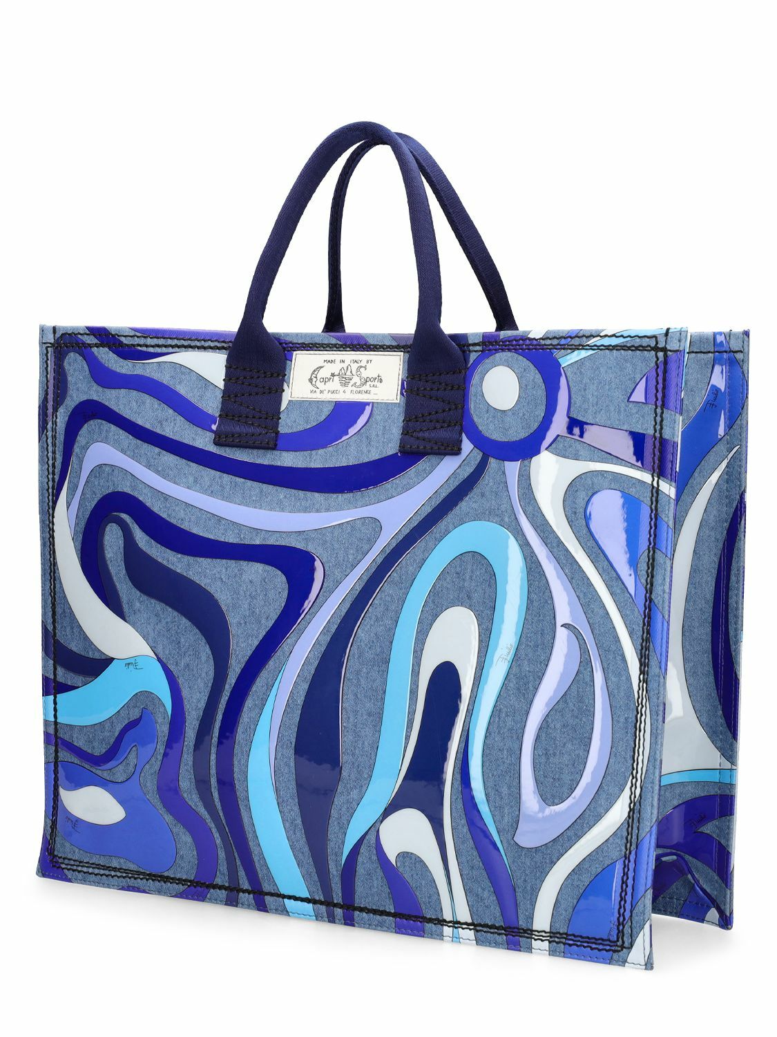 PUCCI Printed Denim Tote Bag Emilio Pucci