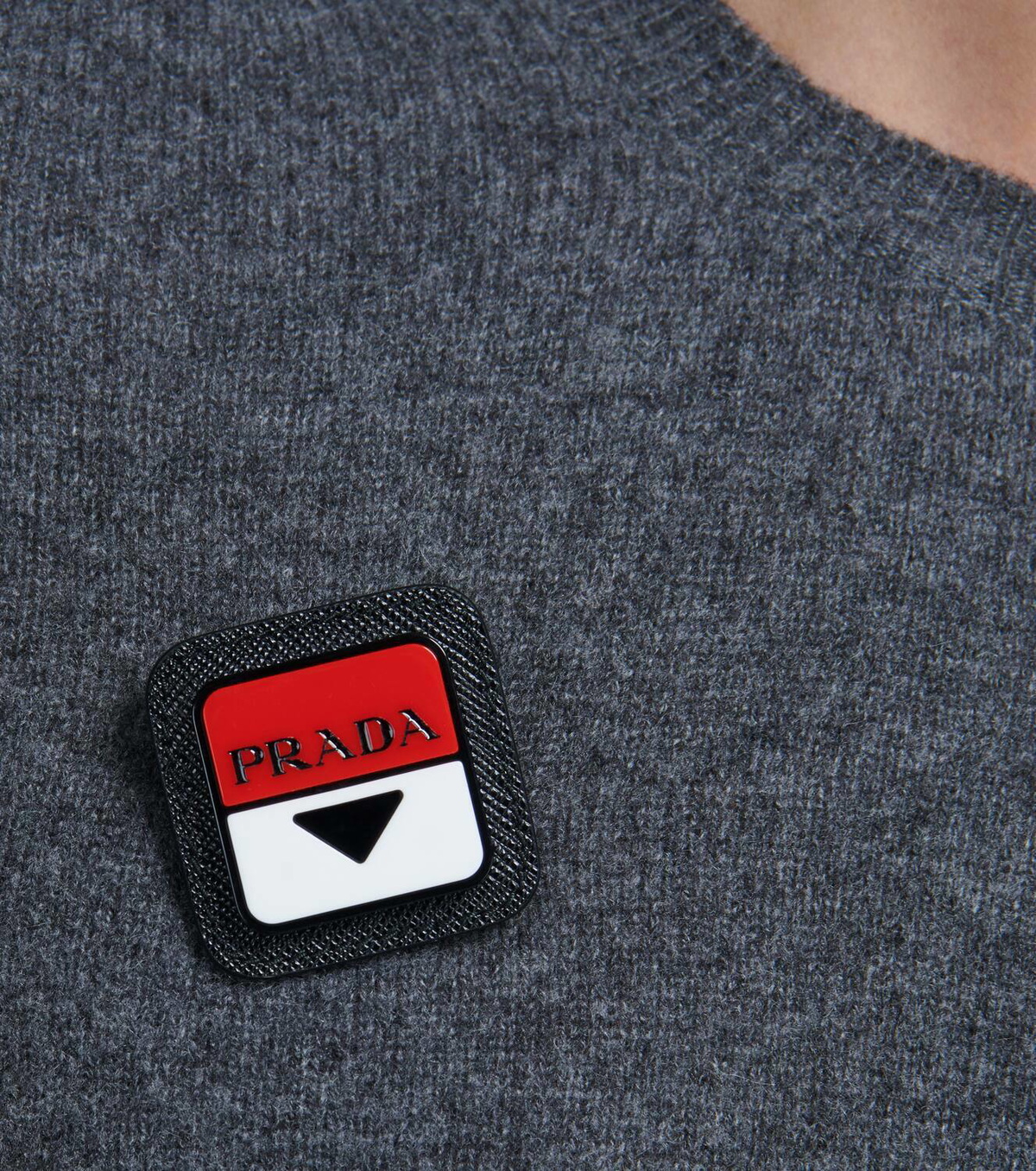 Prada Leather-trimmed logo badge Prada