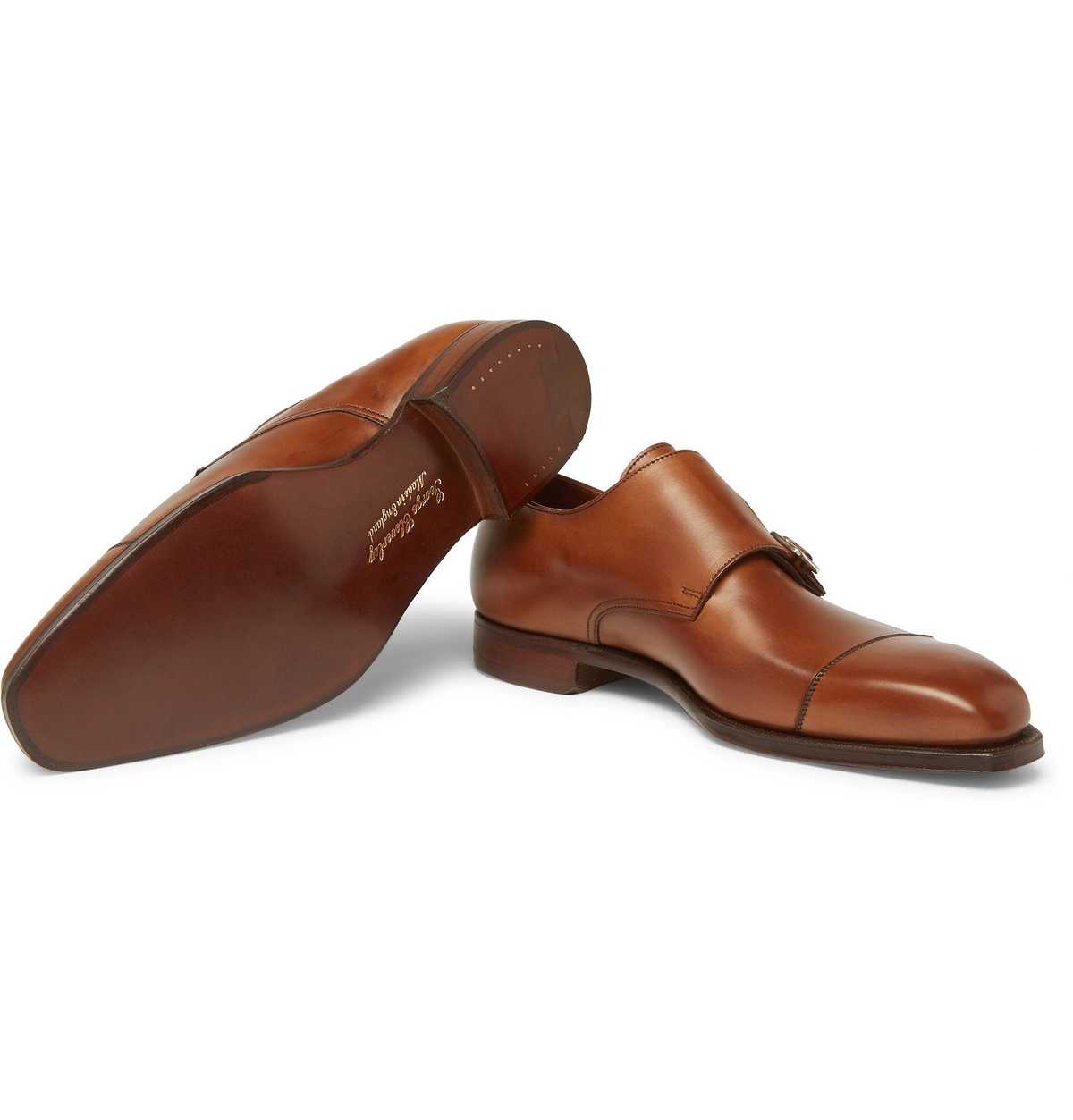George Cleverley - Thomas Cap-Toe Suede Monk-Strap Shoes - Brown George ...