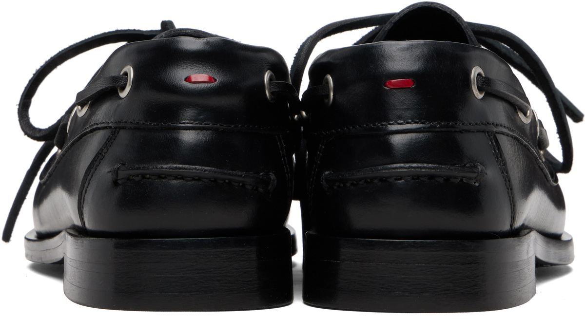 Aeyde Black Harris Leather Boat Shoes Aeyde