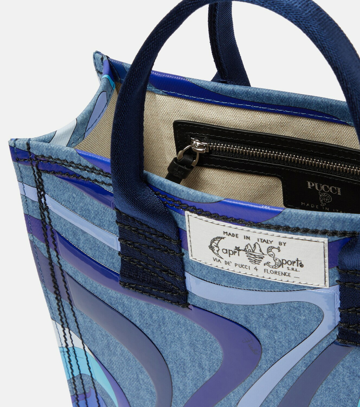 Pucci Printed denim tote bag Emilio Pucci