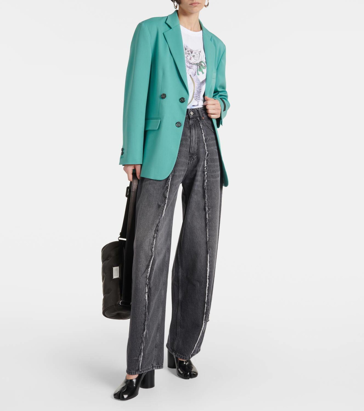 MM6 Maison Margiela Distressed wide-leg jeans MM6 Maison Margiela