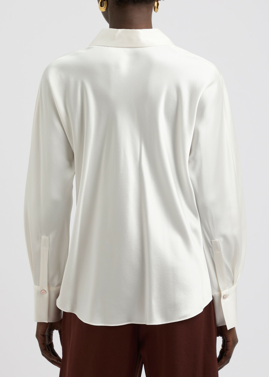 Vince Silk-satin Blouse White Vince