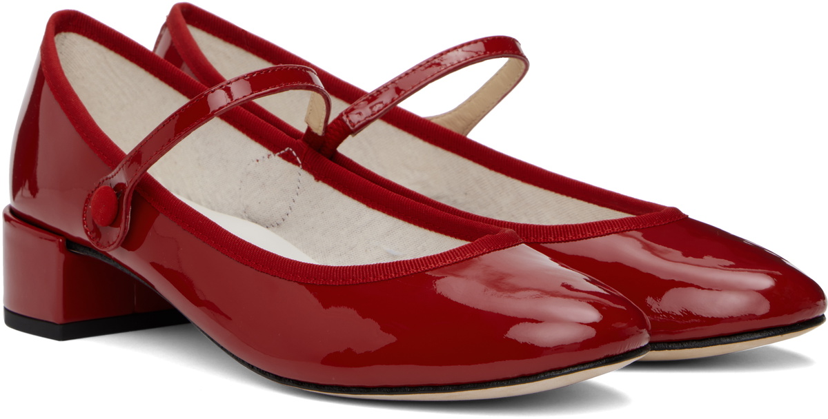 Repetto Red Rose Mary Jane Heels Repetto