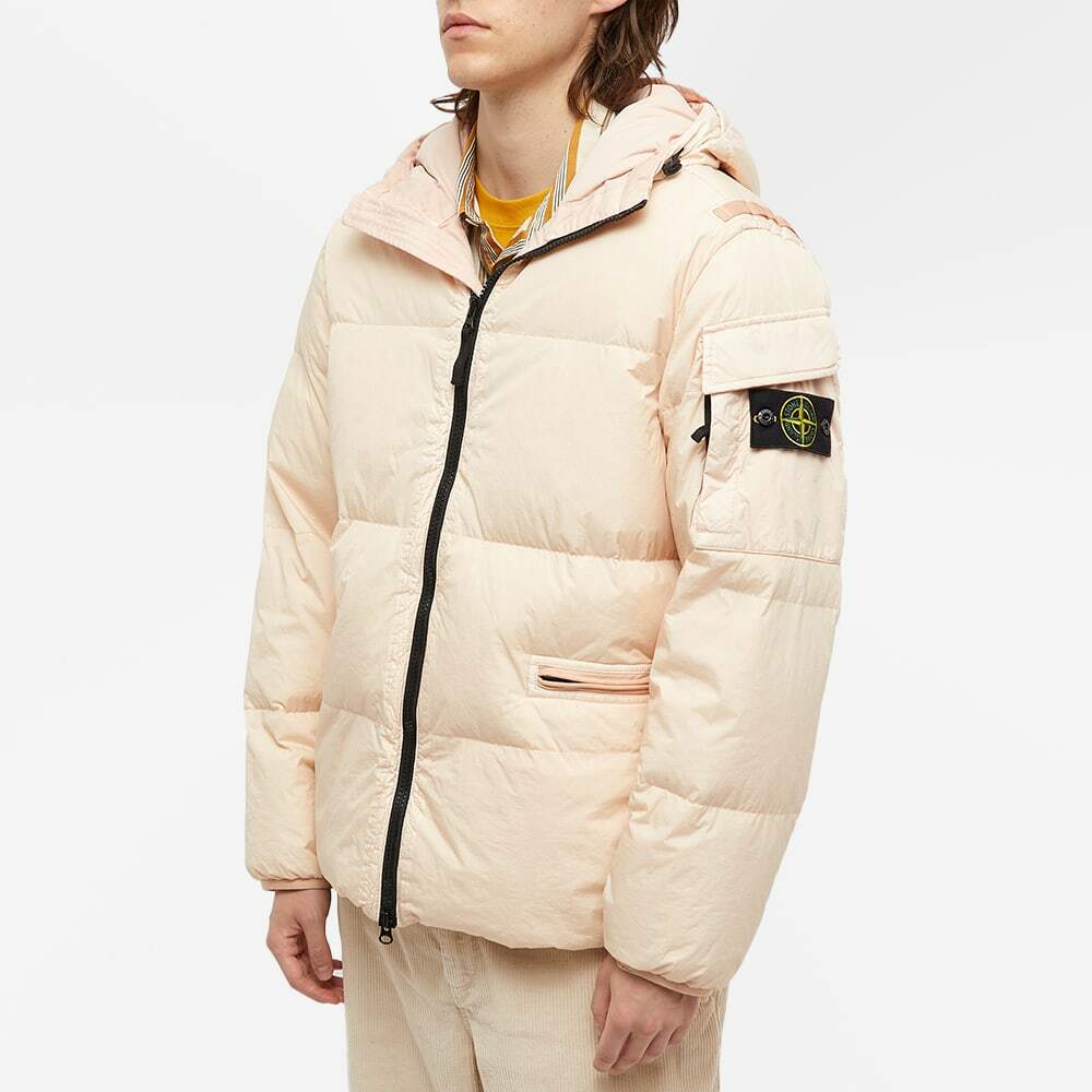 Stone Island Men's Crinkle Reps Down Jacket in Light Pink Stone Island