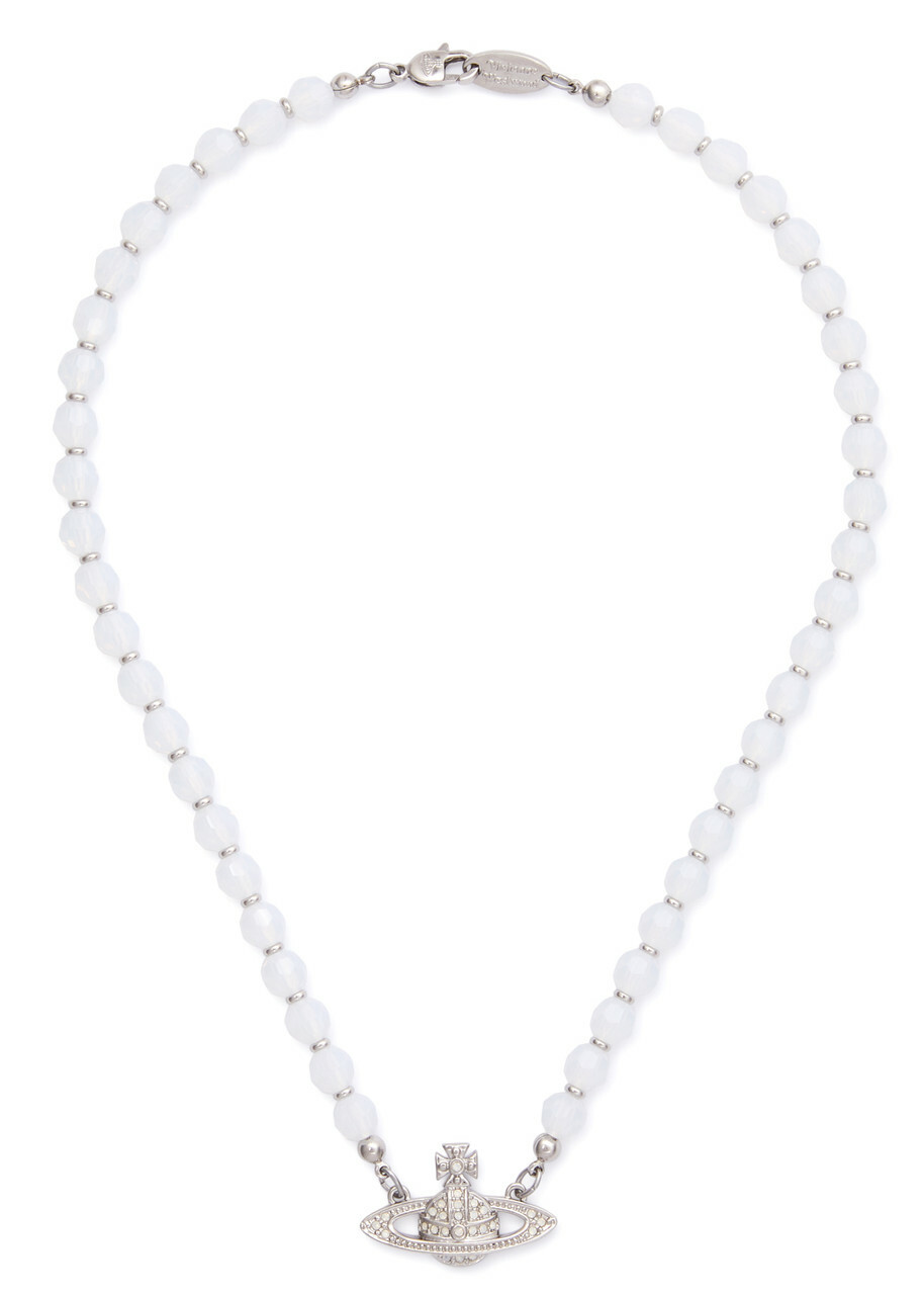 Vivienne Westwood Messaline orb Beaded Choker Silver One Size Vivienne Westwood