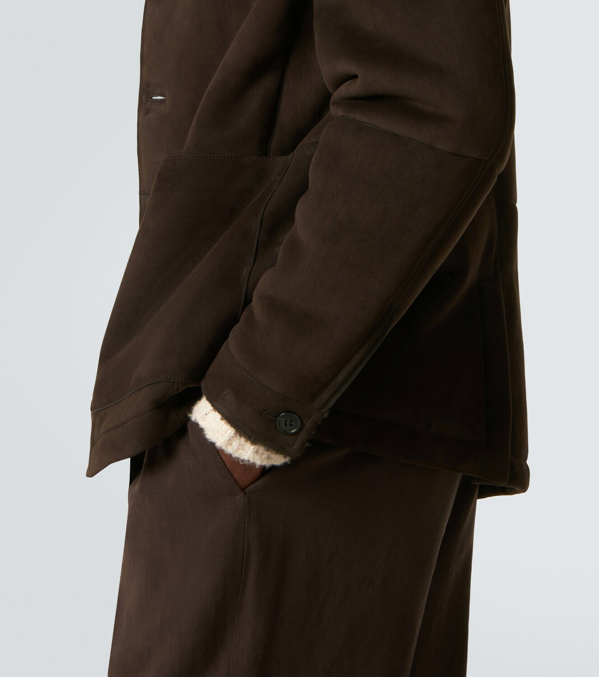 Zegna Il Conte shearling-trimmed suede jacket Zegna