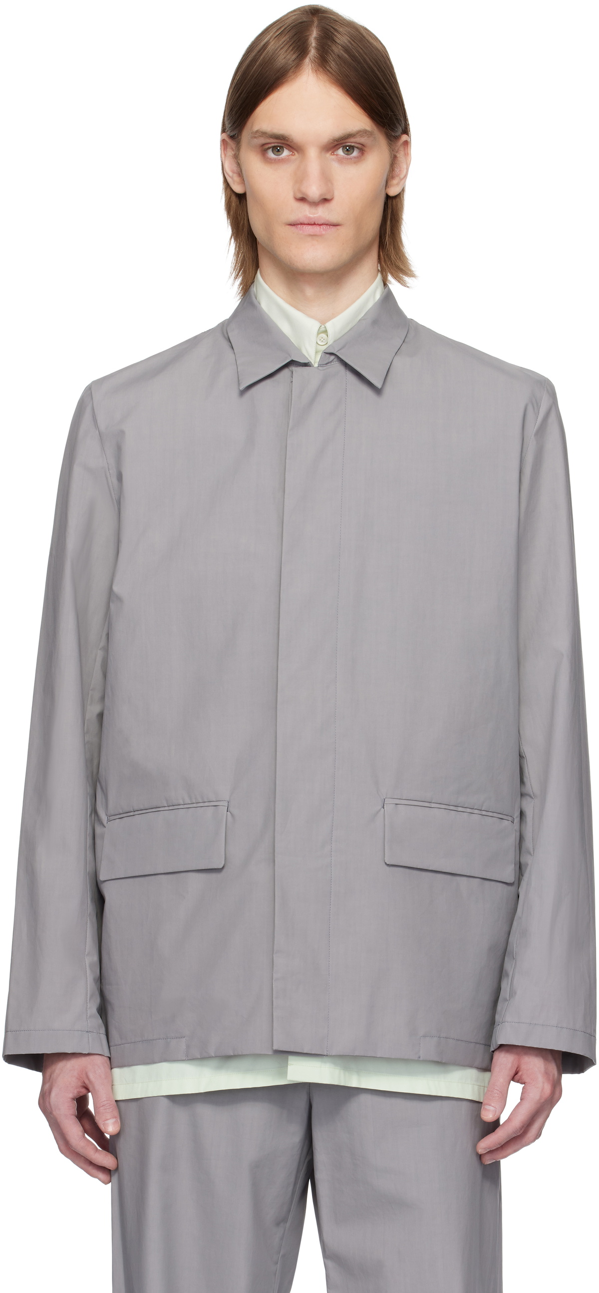 Rier Gray Waxed Cotton Jacket Rier