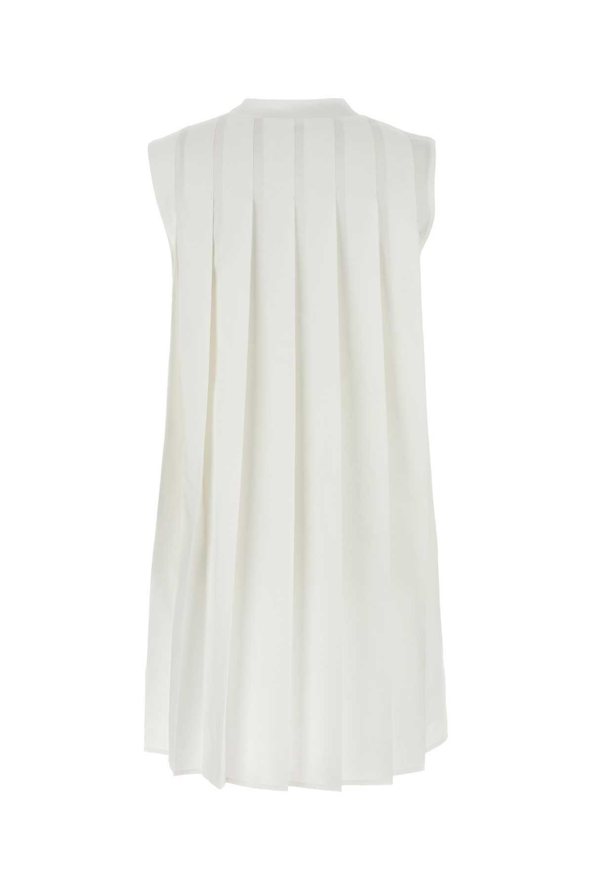 Sacai White Cotton Mini Dress Sacai