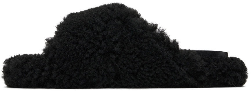Marni Black Shearling Fussbett Slides Marni