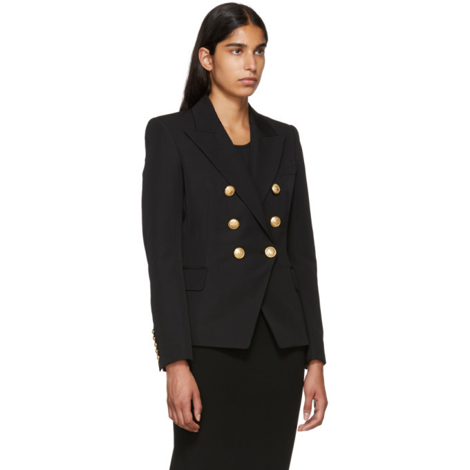 Balmain Black Wool Six-Button Blazer Balmain