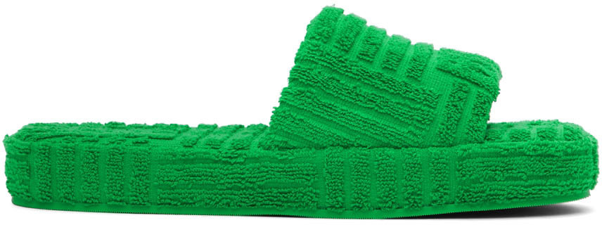 Bottega Veneta Green Resort Sponge Sandals Bottega Veneta