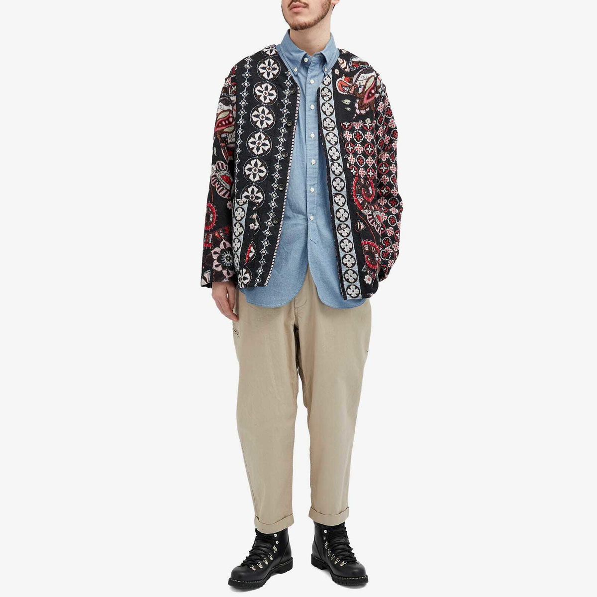 Engineered Garments Workaday Men's Engineer Jacket in Block Jacquard ...