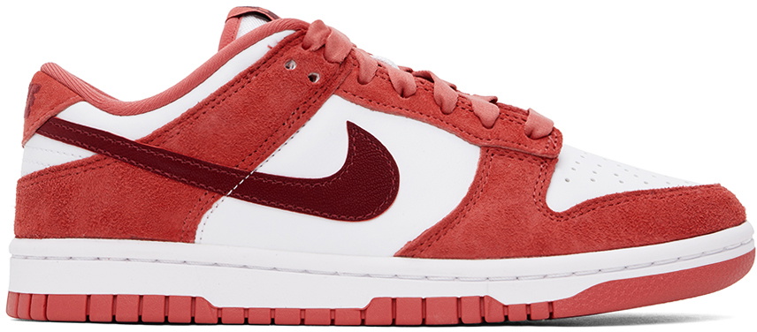 Nike White & Red Dunk Low Valentine's Day Sneakers Nike
