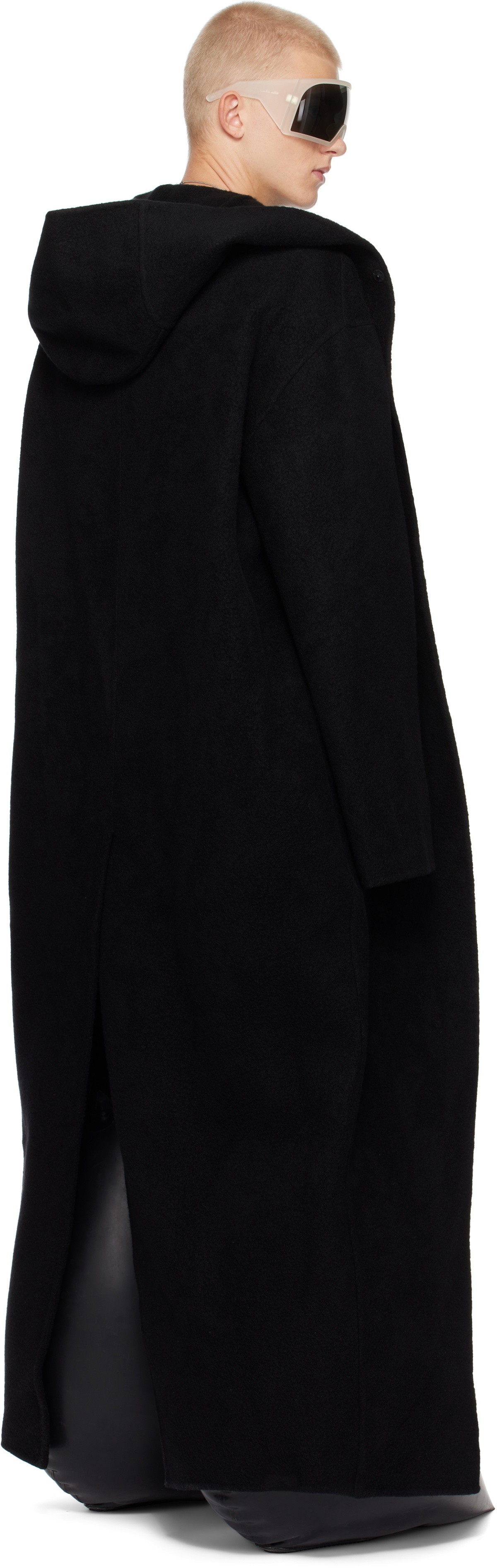 Rick Owens Black Porterville Hooded Robe Long Coat Rick Owens