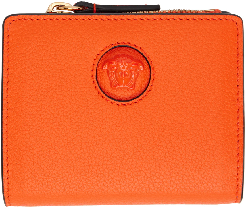 Versace Orange 'La Medusa' Wallet Versace