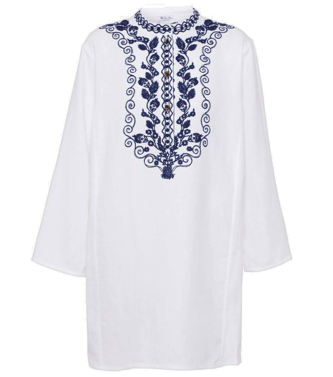 Loro Piana Sophia embroidered linen kaftan Loro Piana