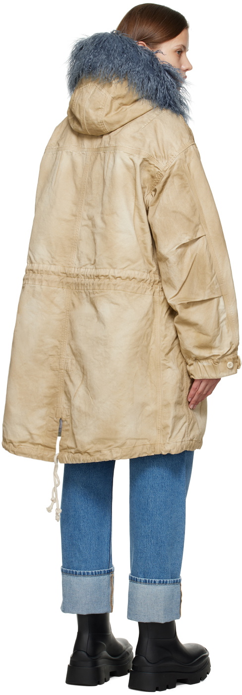 Diesel Beige Drawstring Coat Diesel