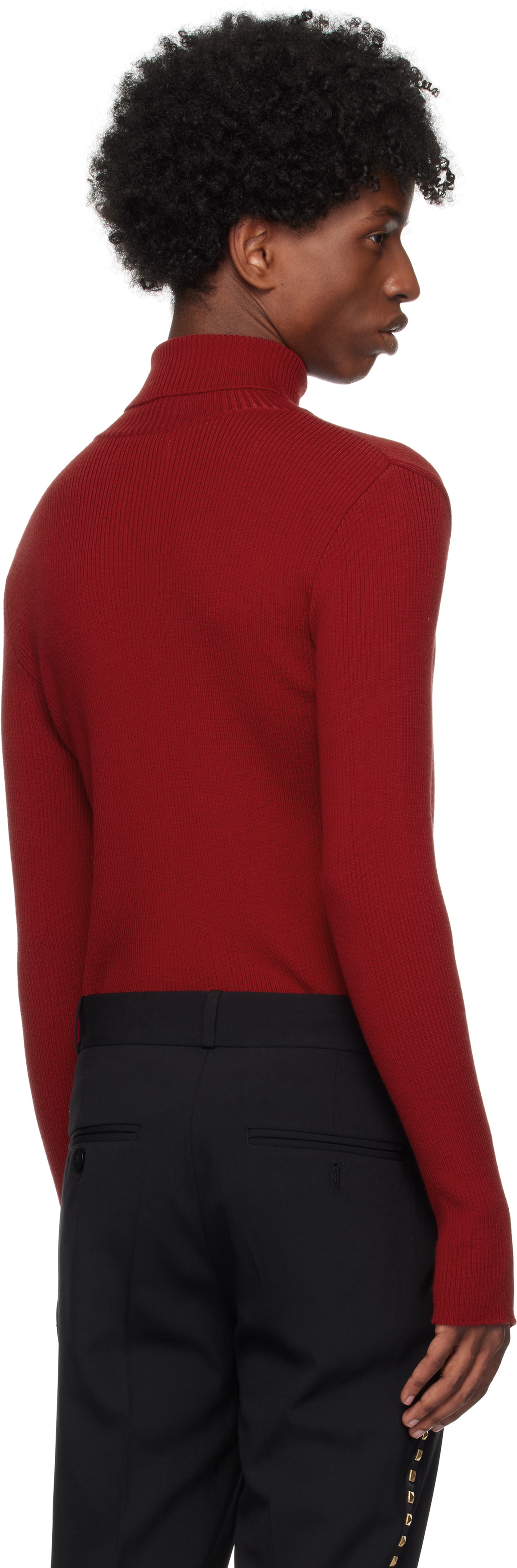 Ernest W. Baker Red Ribbed Turtleneck Ernest W. Baker