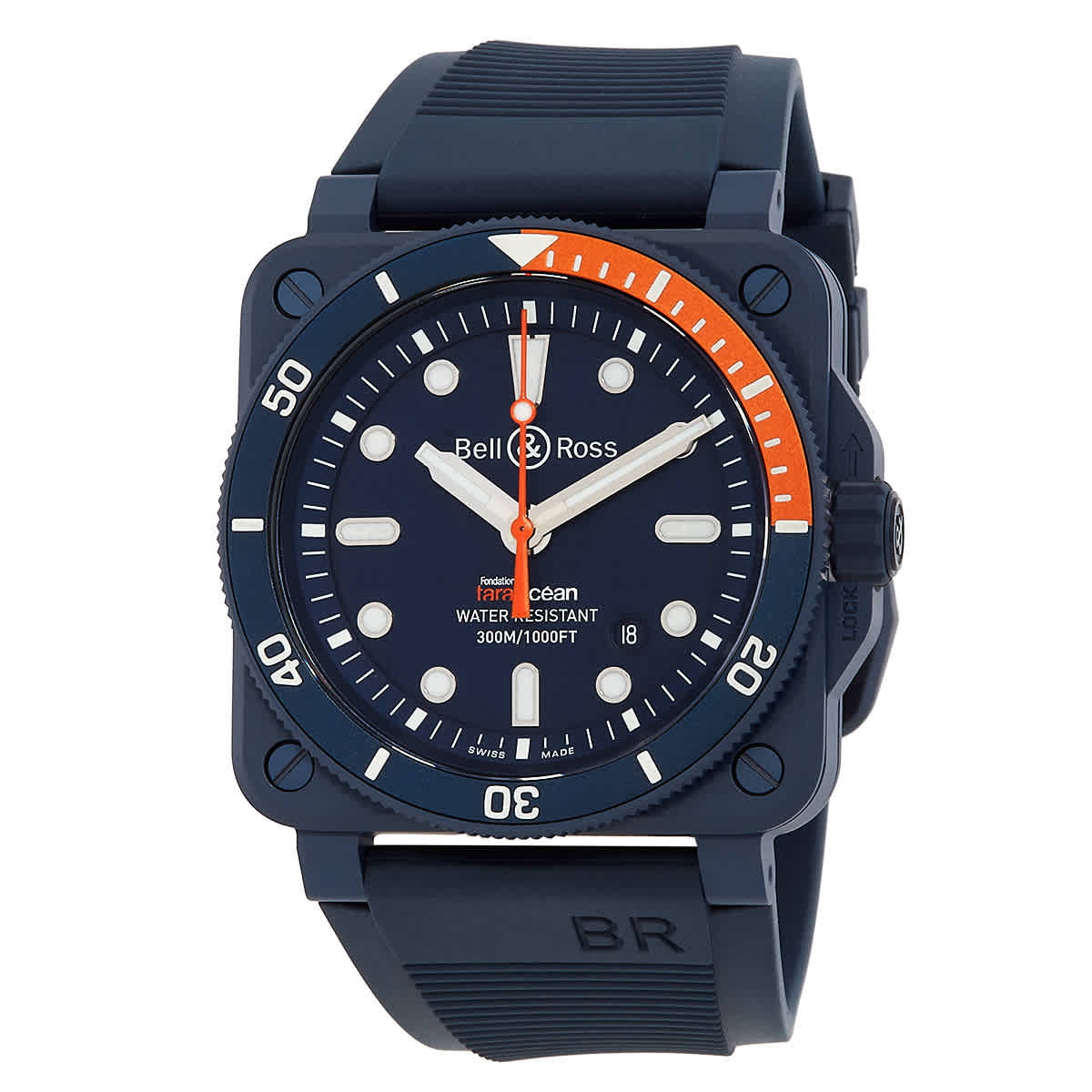 Bell and Ross Instruments Automatic Blue Dial Mens Watch BR0392-D-TR-CE ...
