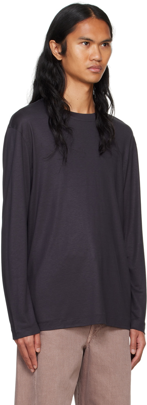 LEMAIRE Black Heavy Silk Long Sleeve T-shirt Lemaire