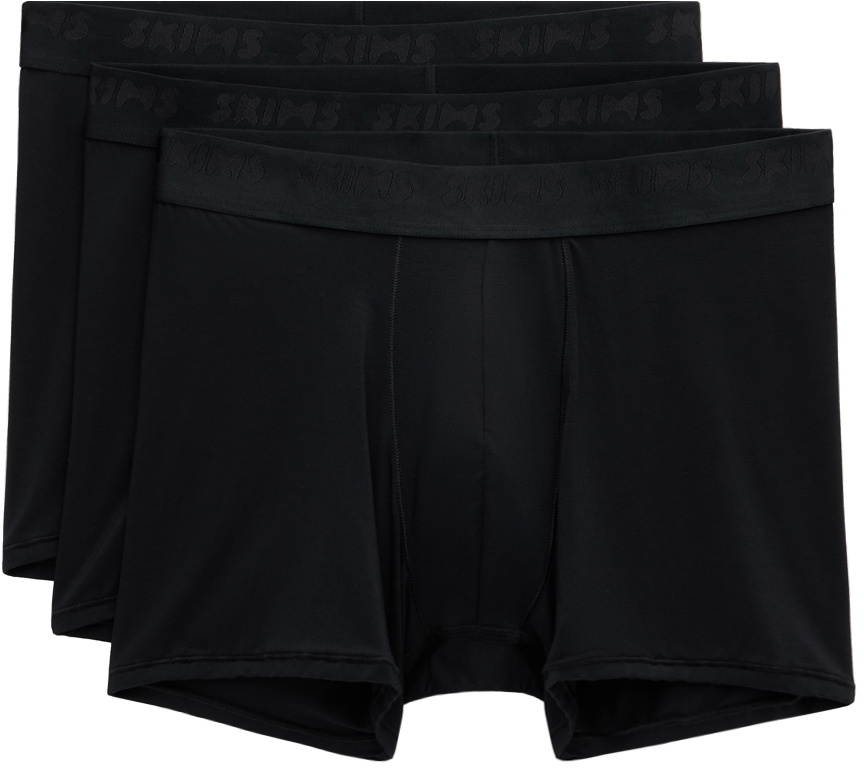 SKIMS Three-Pack Black SKIMS Stretch 5 Boxer Briefs SKIMS