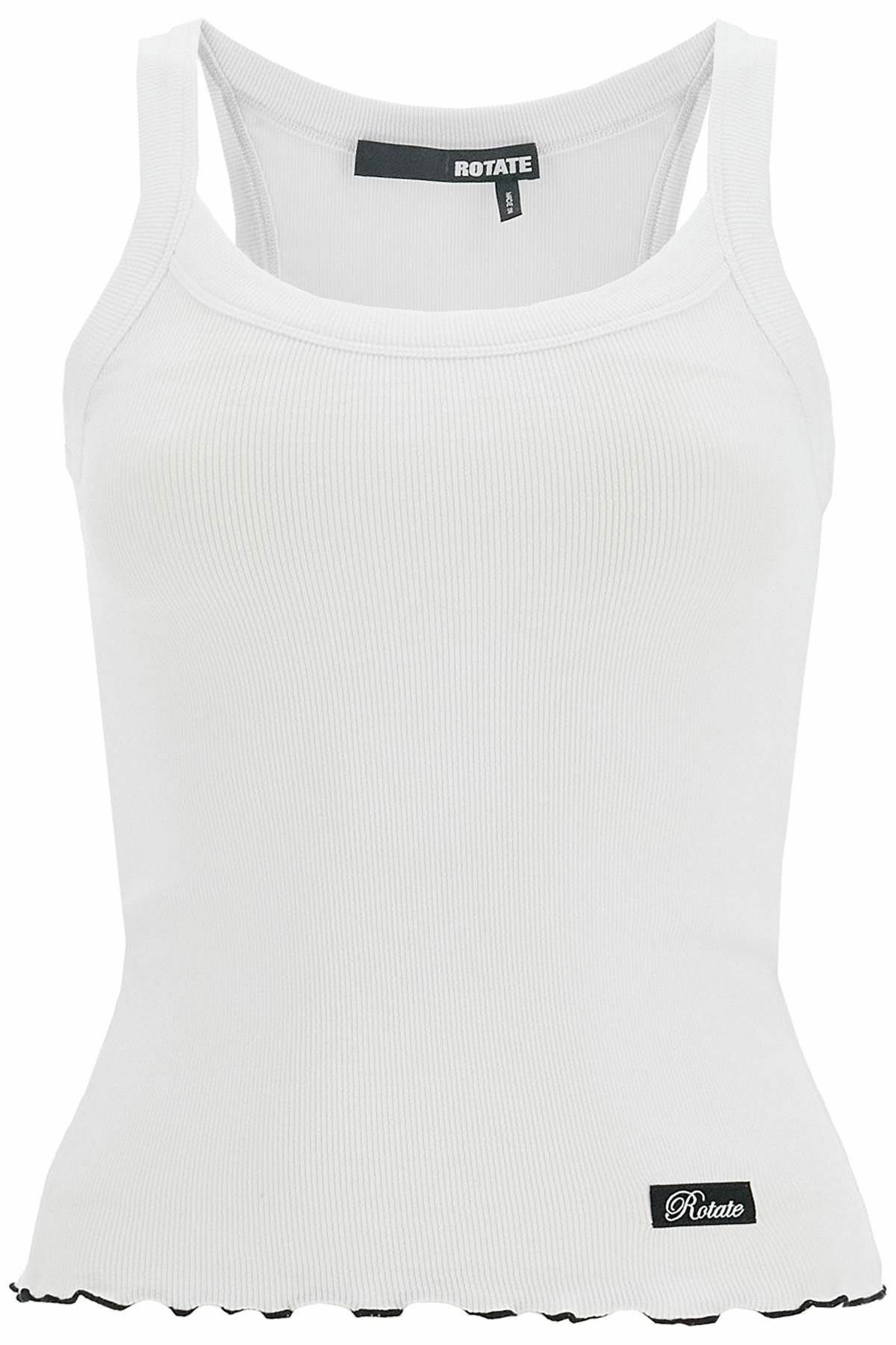 ROTATE ribbed tank top with logo label White ROTATE Birger Christensen