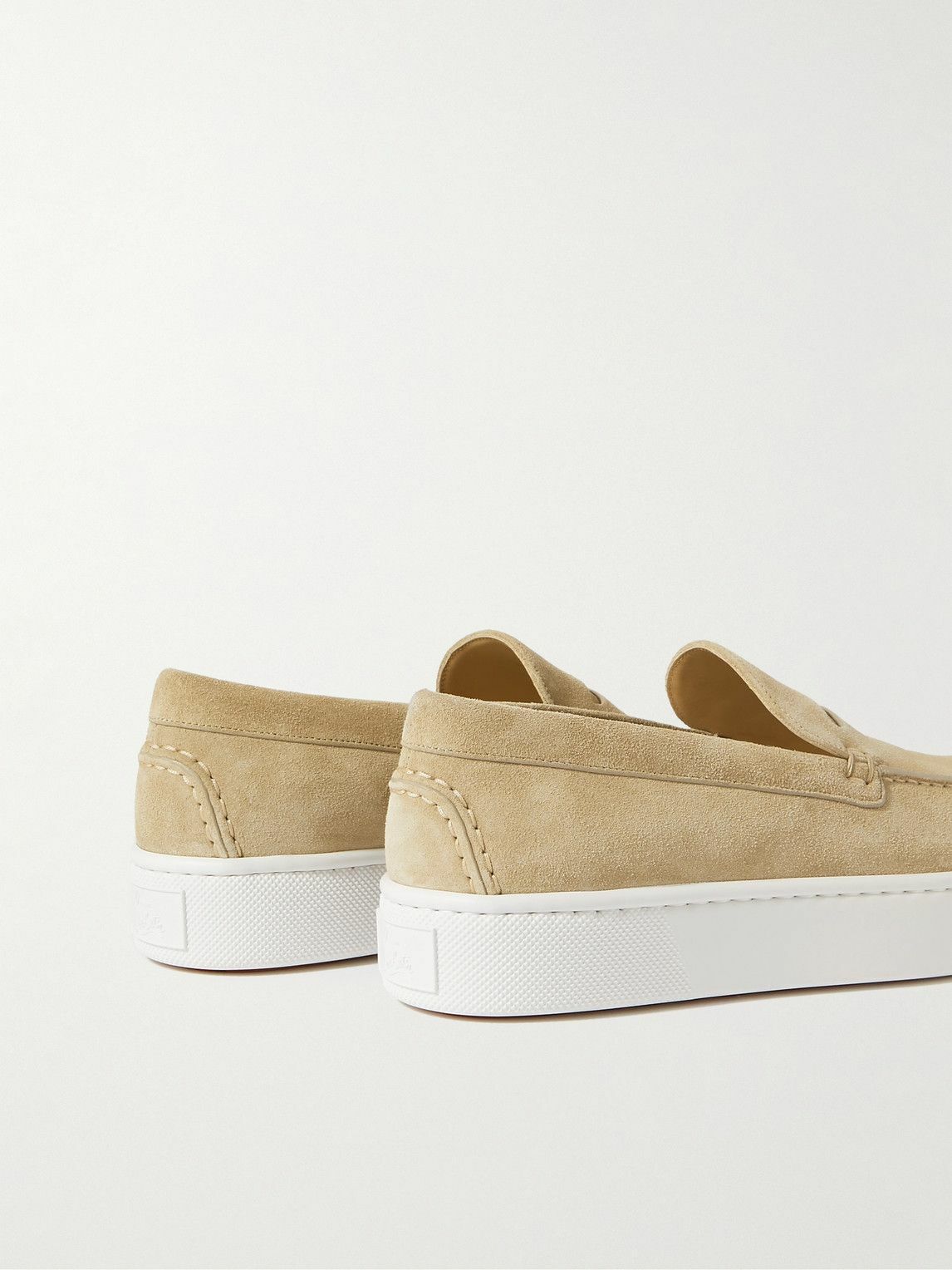 Christian Louboutin - Paqueboat Suede Boat Shoes - Neutrals Christian ...