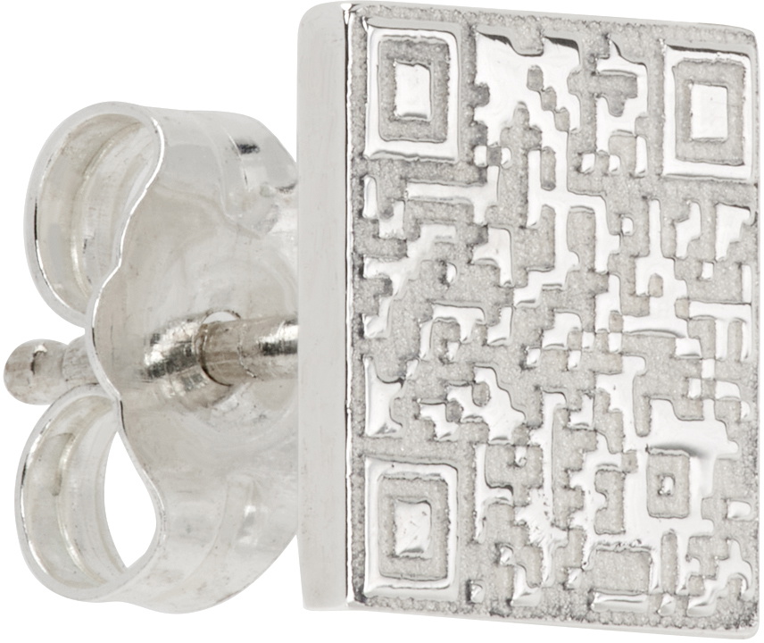 Secret of Manna Silver QR Code Single Earring Secret Of Manna