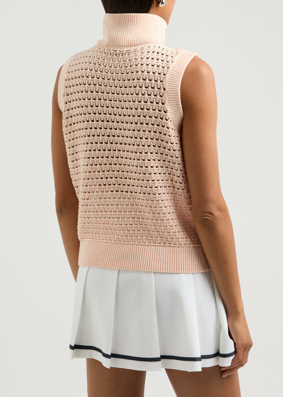 Varley Bains Open-knit Cotton Vest Light Pink Varley