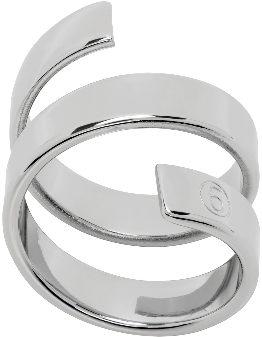 MM6 Maison Margiela Silver Tiered Ring MM6 Maison Margiela
