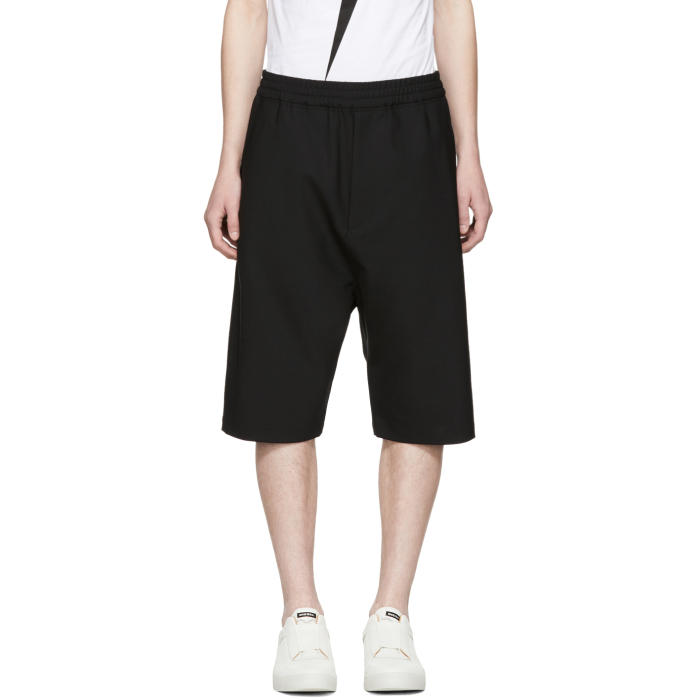 Neil Barrett Black Dropped Shorts Neil Barrett